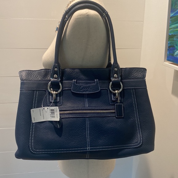 Coach | Bags | Coach Penelope Large Shopper Navy Nwt | Poshmark